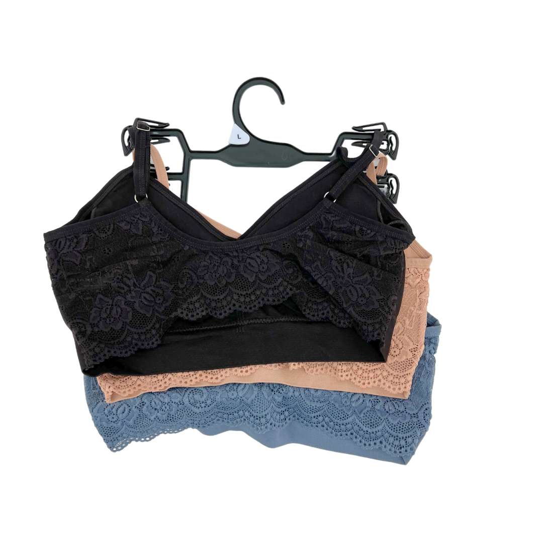 Tahari Women’s Blue, Brown And Black Seamless Jacquard Bra: 3 Pack ...