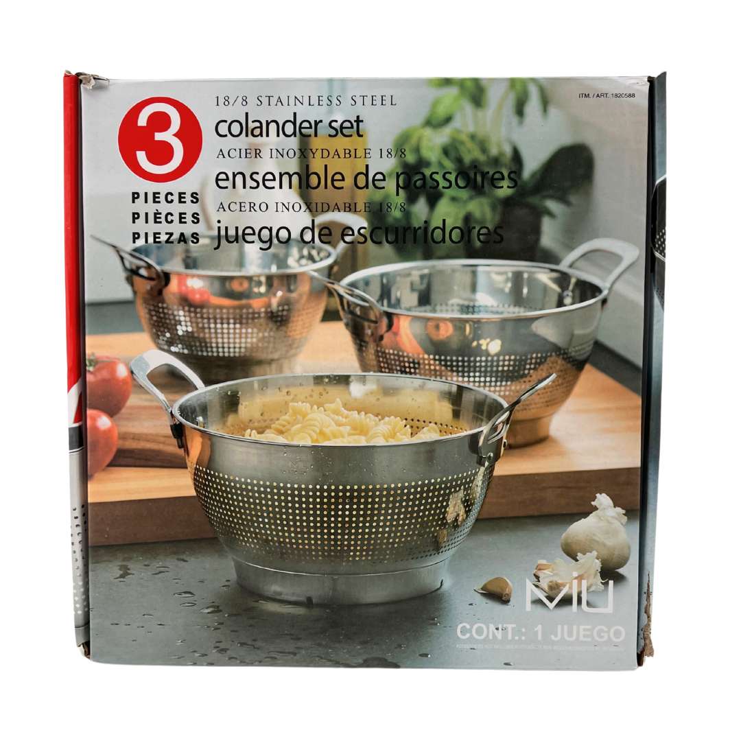 MIU Stainless Steel Colander Set: 3 Pieces – CanadaWide Liquidations