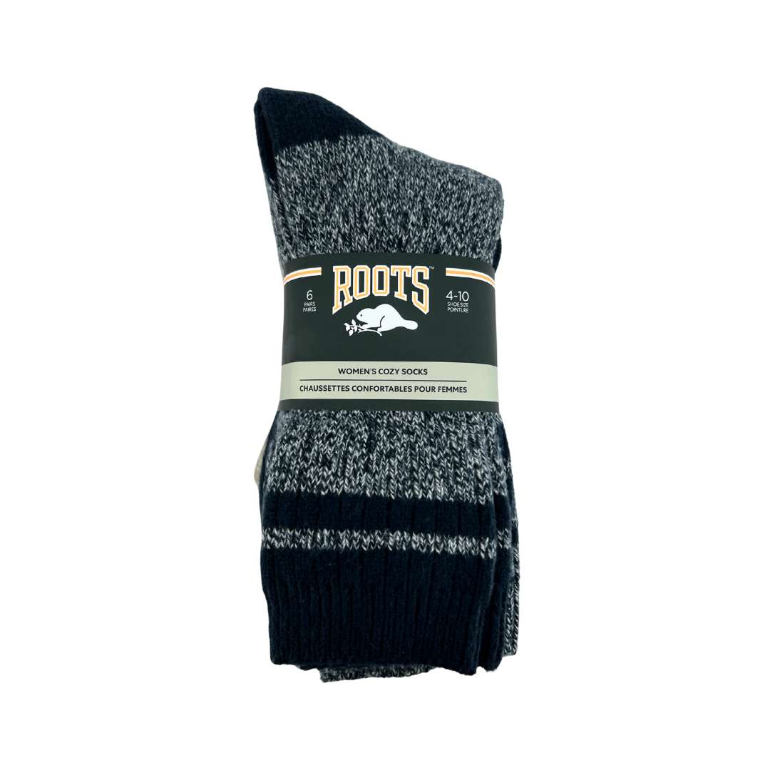 Roots Women’s Navy & Beige Cozy Socks: 6 Pairs / Size 4-10 – CanadaWide ...