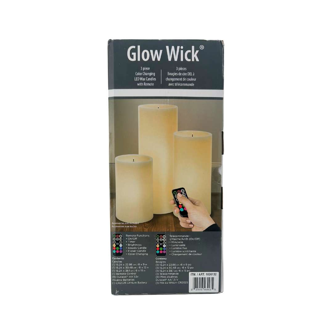 Glow Wick Colour Changing LED Wax Candles / 3 Piece Set – CanadaWide ...