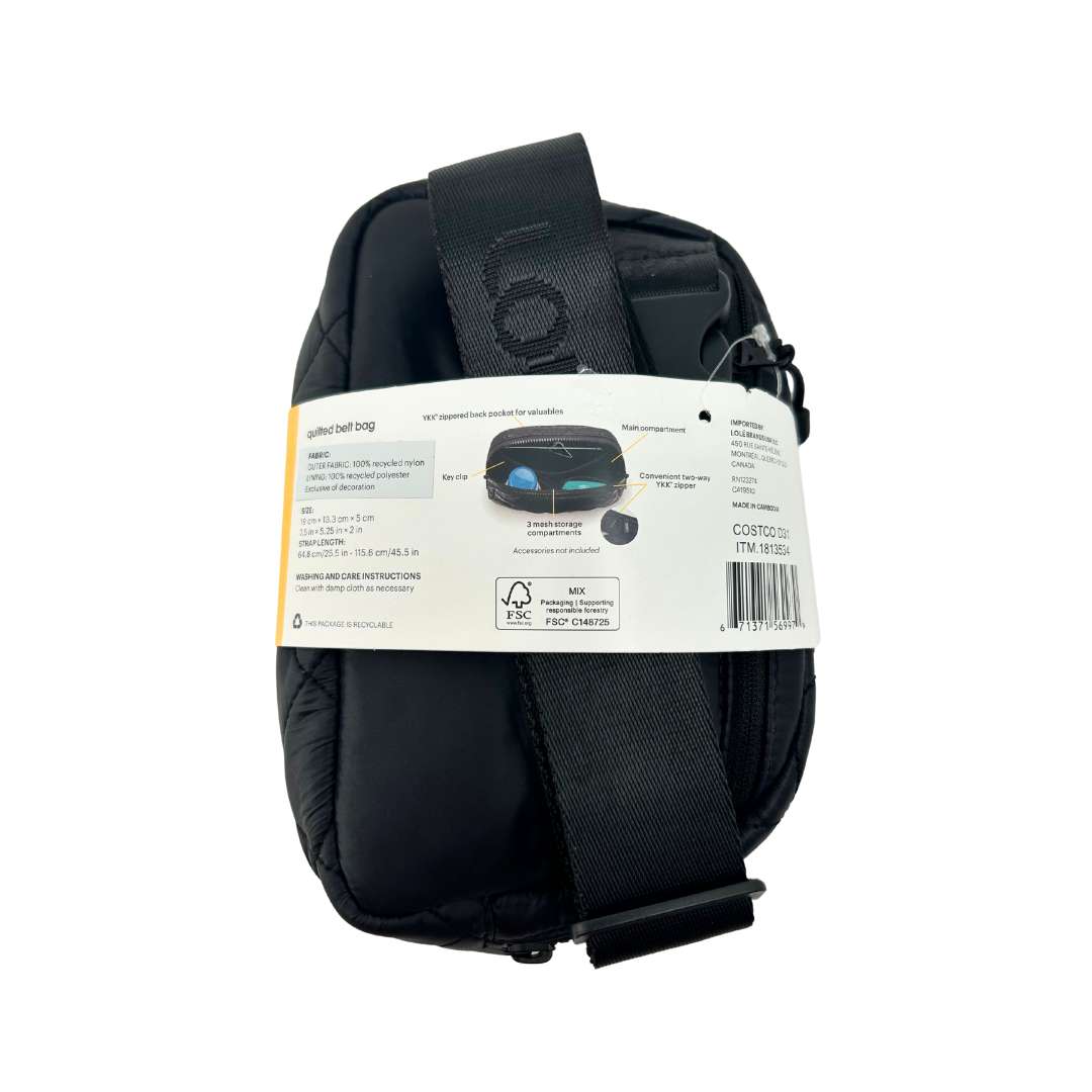 Lolë Black Quilted Belt Bag / 1L Bag – CanadaWide Liquidations