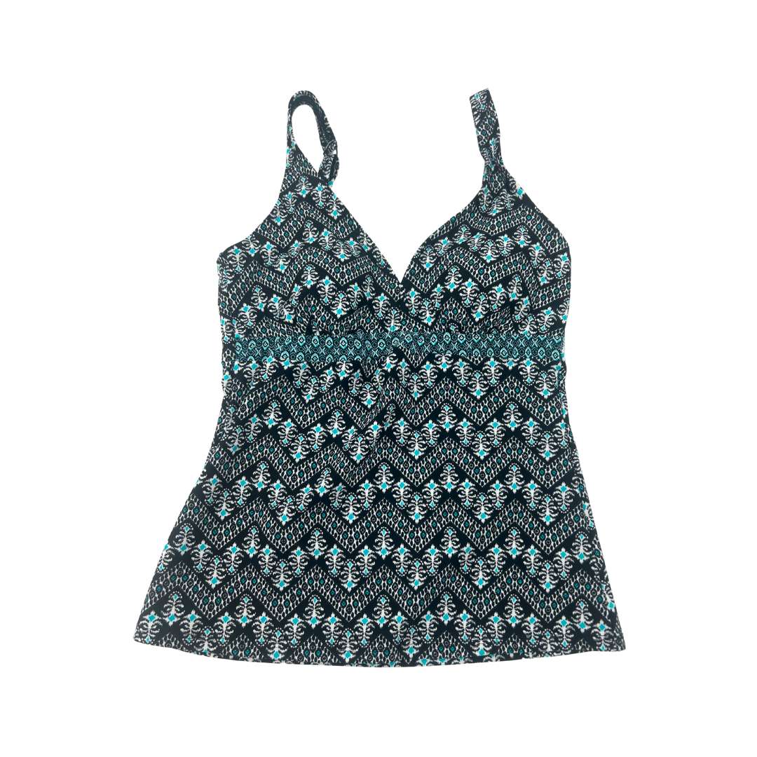 Christina Women’s Black with White & Blue Pattern Tankini Top / Various ...