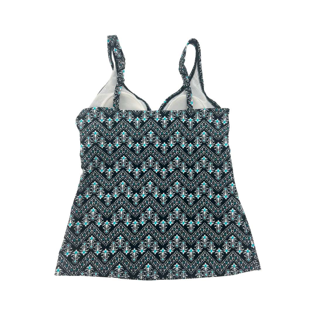 Christina Women’s Black with White & Blue Pattern Tankini Top / Various ...