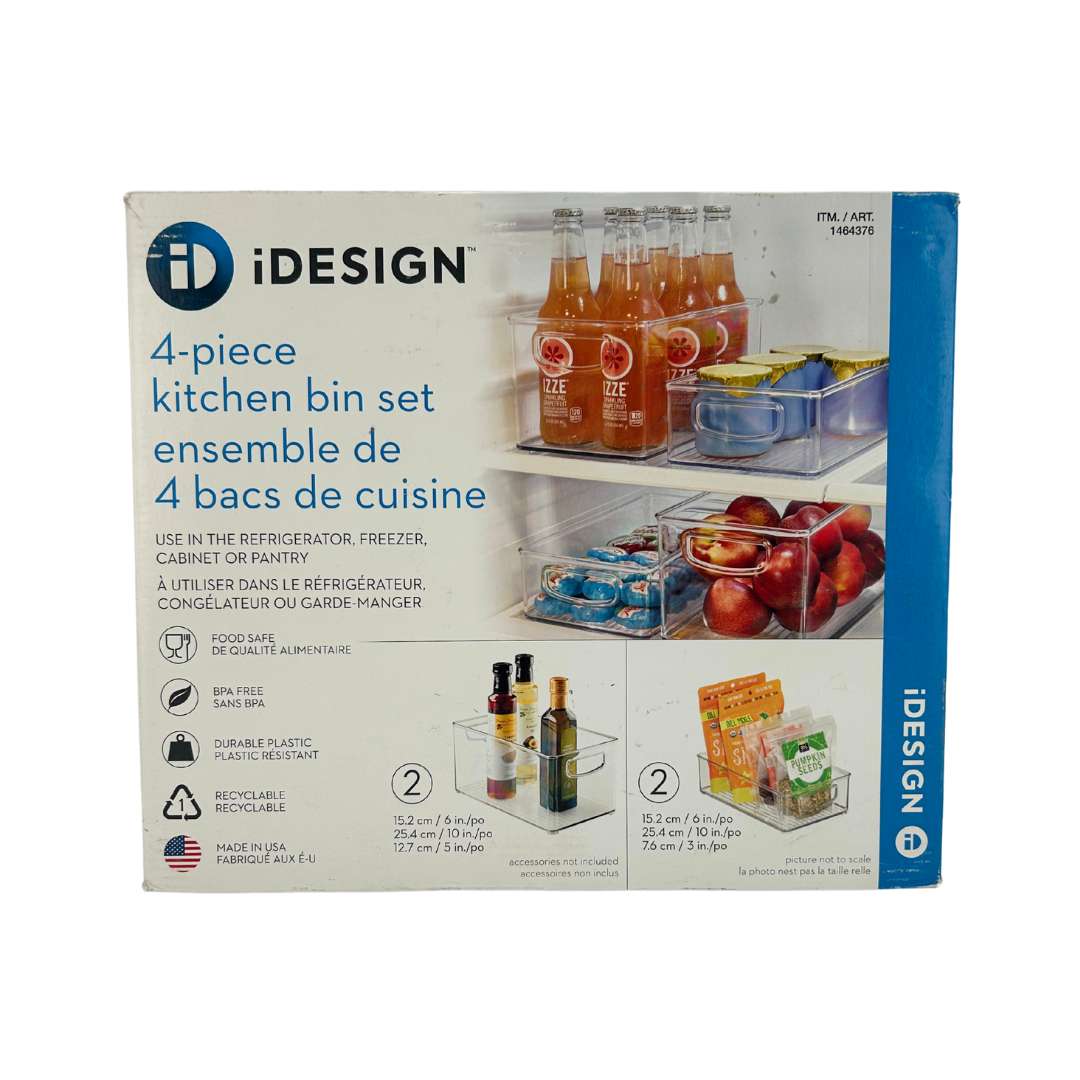 iDesign 4-Piece Kitchen Bin Set: Refrigerator Organizer / Clear Bins ...