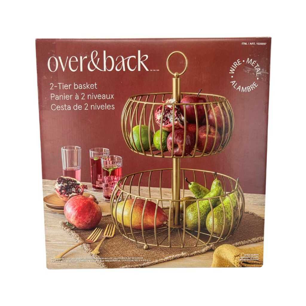 Over & Back 2-Tier Metal Wire Basket / Gold – CanadaWide Liquidations