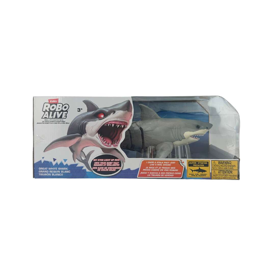 Zuru Robo Alive Great White Shark Robotic Pet / Red Light Up Eyes ...