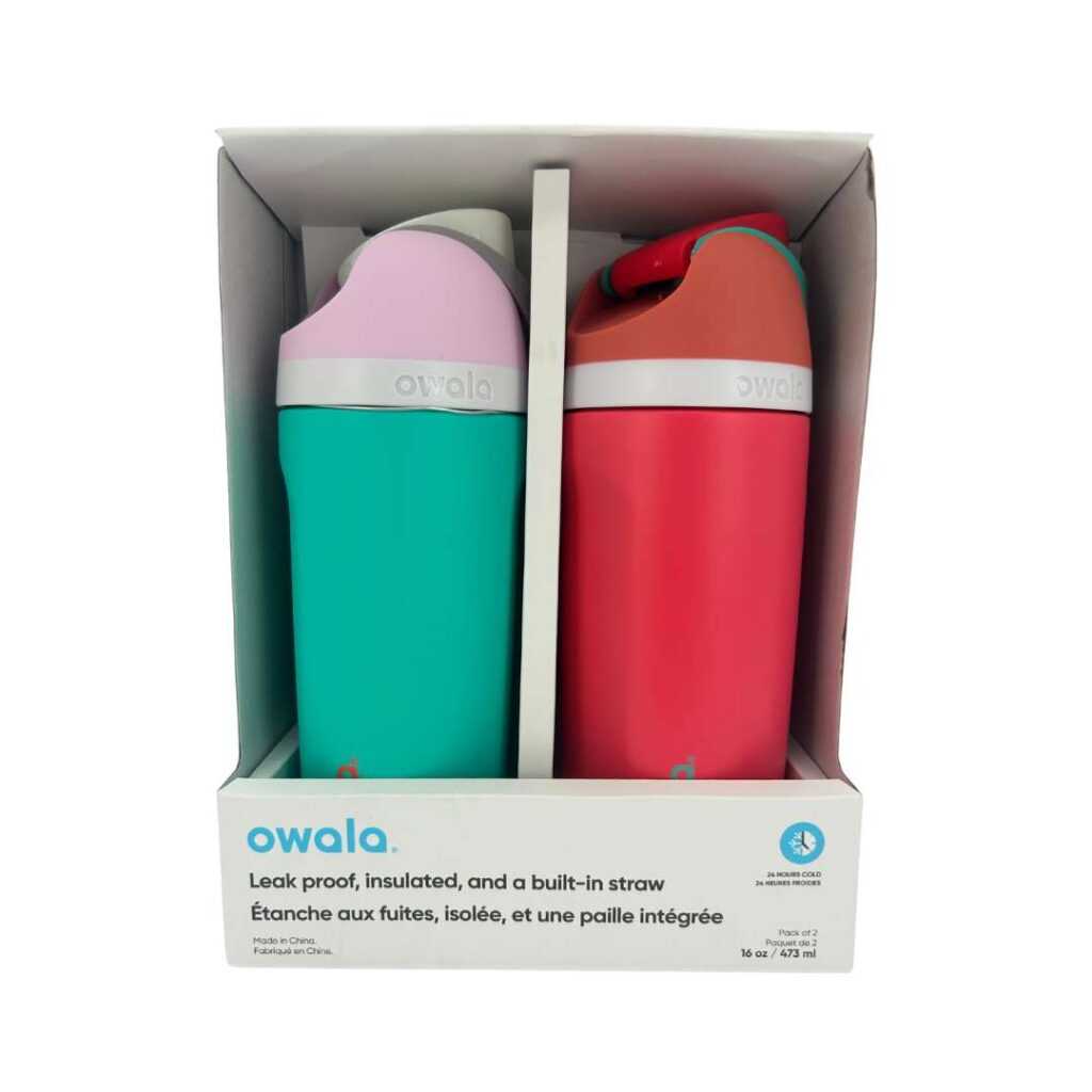 Owala Coral & Aqua FreeSip Water Bottles: 2 Pack / 16oz – CanadaWide ...