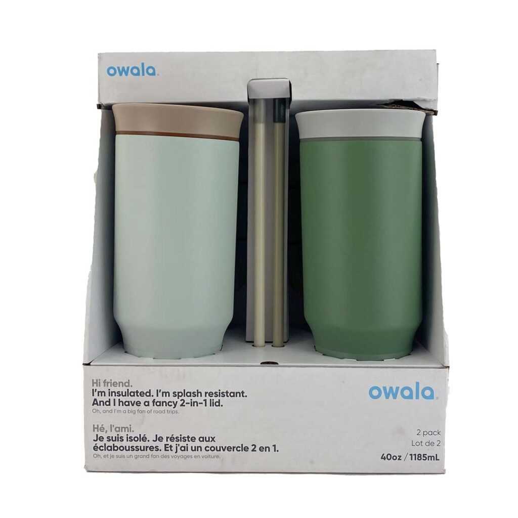 Owala Light Green and Dark Green 2-Pack of Insulated Tumblers / 40oz ...