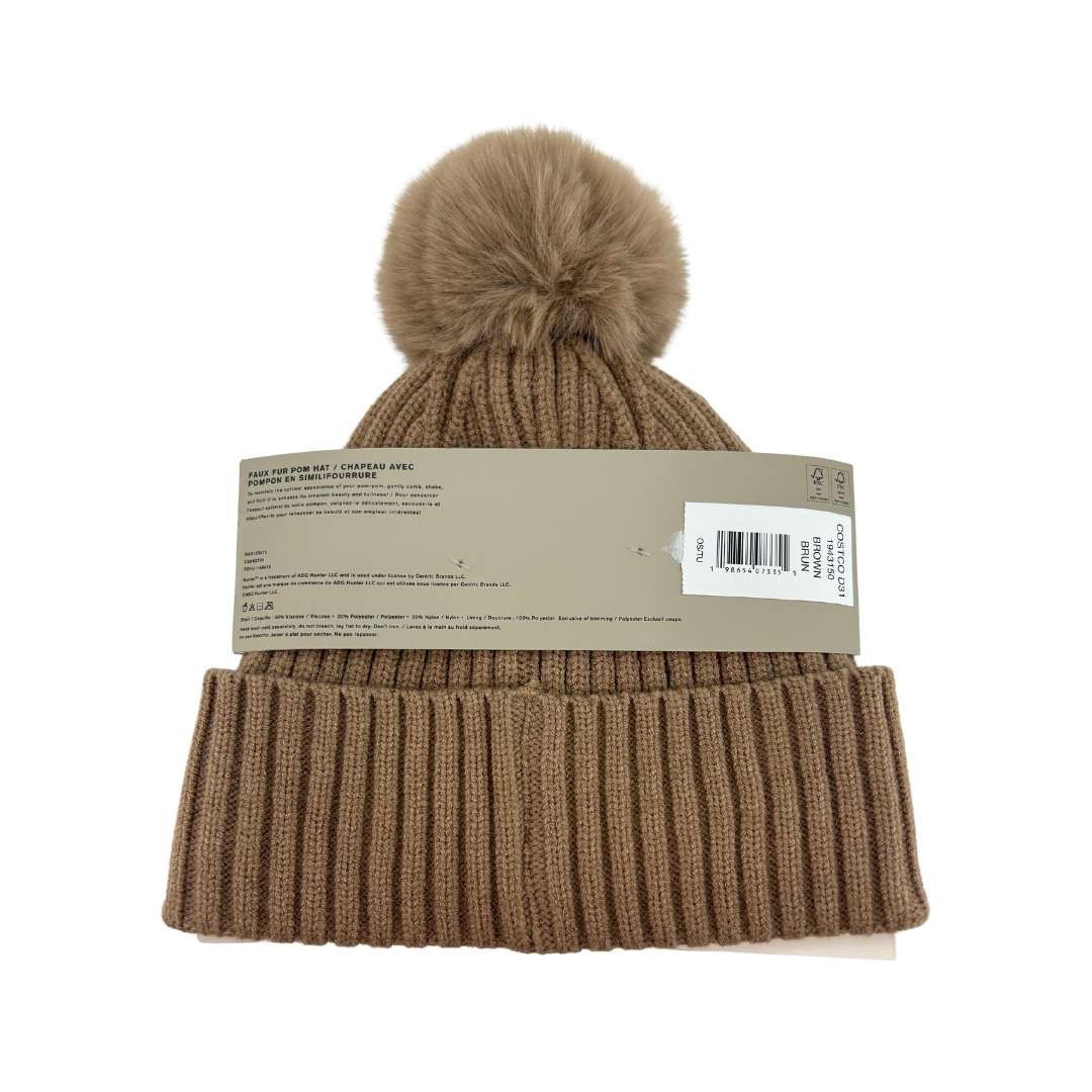 Hunter Women’s Tan Ribbed Cuff Beanie: Fleece Lined / One Size ...
