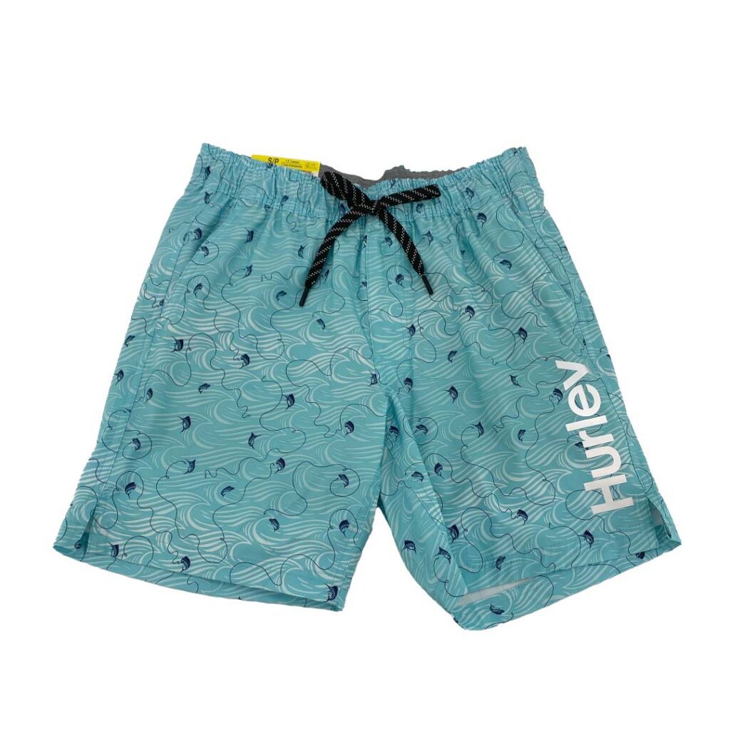Hurley Men’s Blue Swim Trunks: Fish Pattern / Various Sizes ...