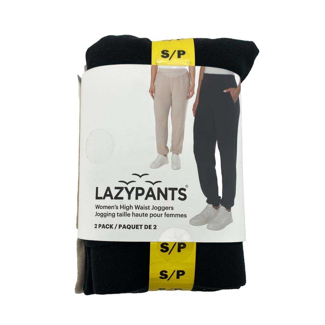 Lazy Pants Women’s Black & Tan High Waisted Joggers: 2 Pack / Various ...