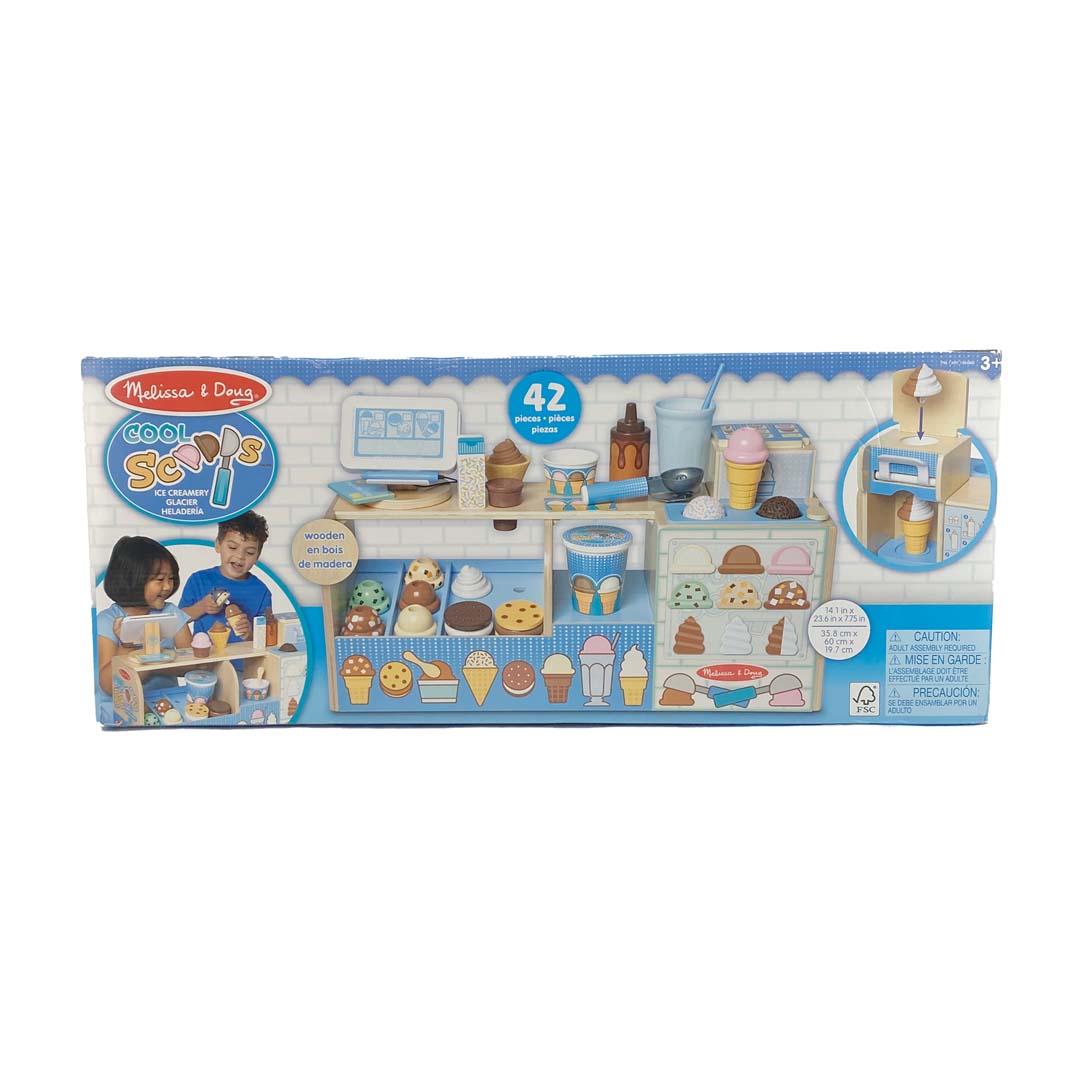 Melissa & Doug Cools Scoops Wooden Ice Creamery Playset / 42 Pieces ...