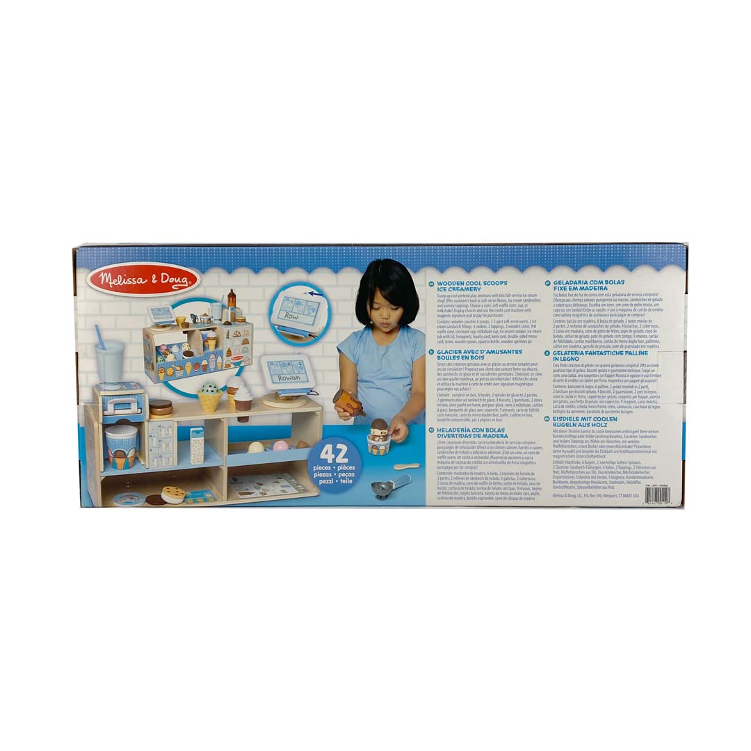 Melissa & Doug Cools Scoops Wooden Ice Creamery Playset / 42 Pieces ...