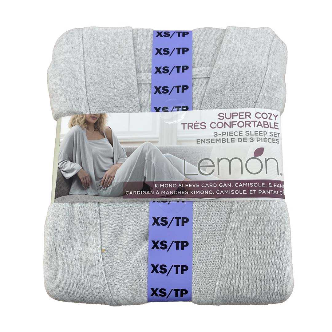 Lemon Women’s Grey Super Cozy 3-Piece Sleep Set / Various Sizes ...