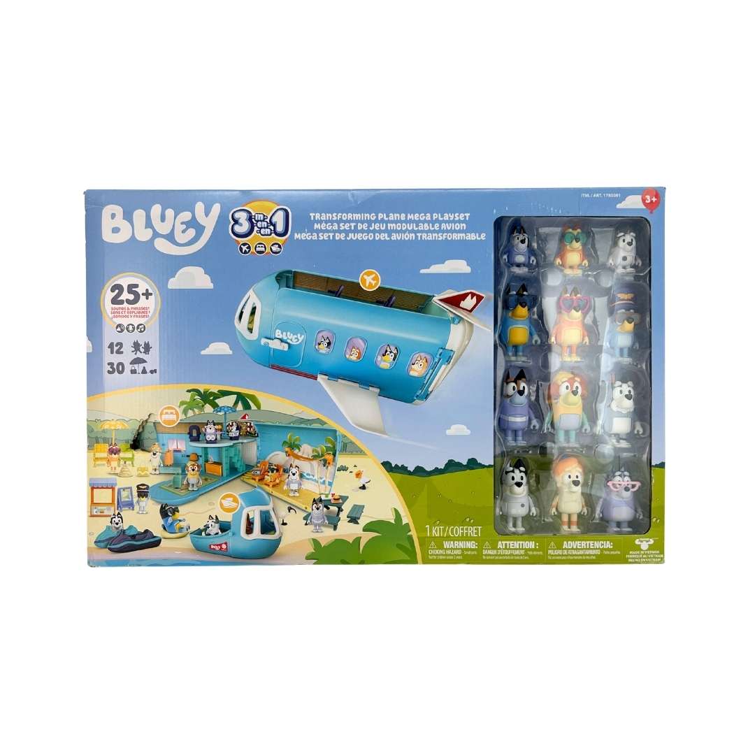 Bluey Transforming Plane Mega Playset / 25+ Sounds & Phrases ...