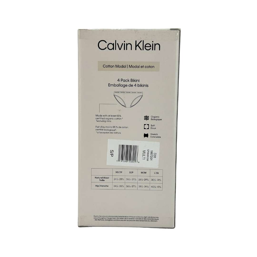 Calvin Klein Women’s Rose, Black & Tan Bikini Underwear: 4 Pack ...