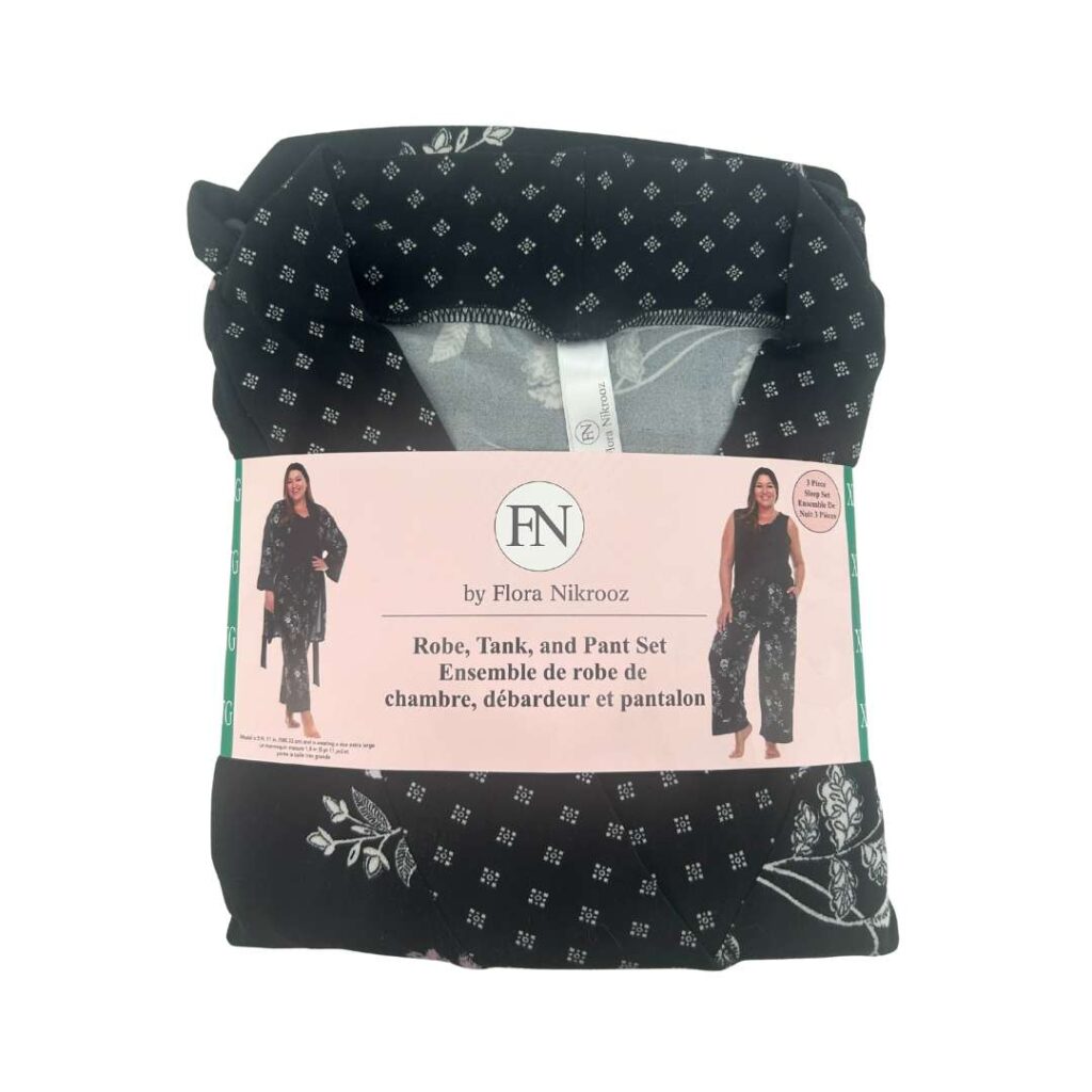 Flora Nikrooz Women’s Black & White 3-Piece Pyjama Set / Size XLarge ...