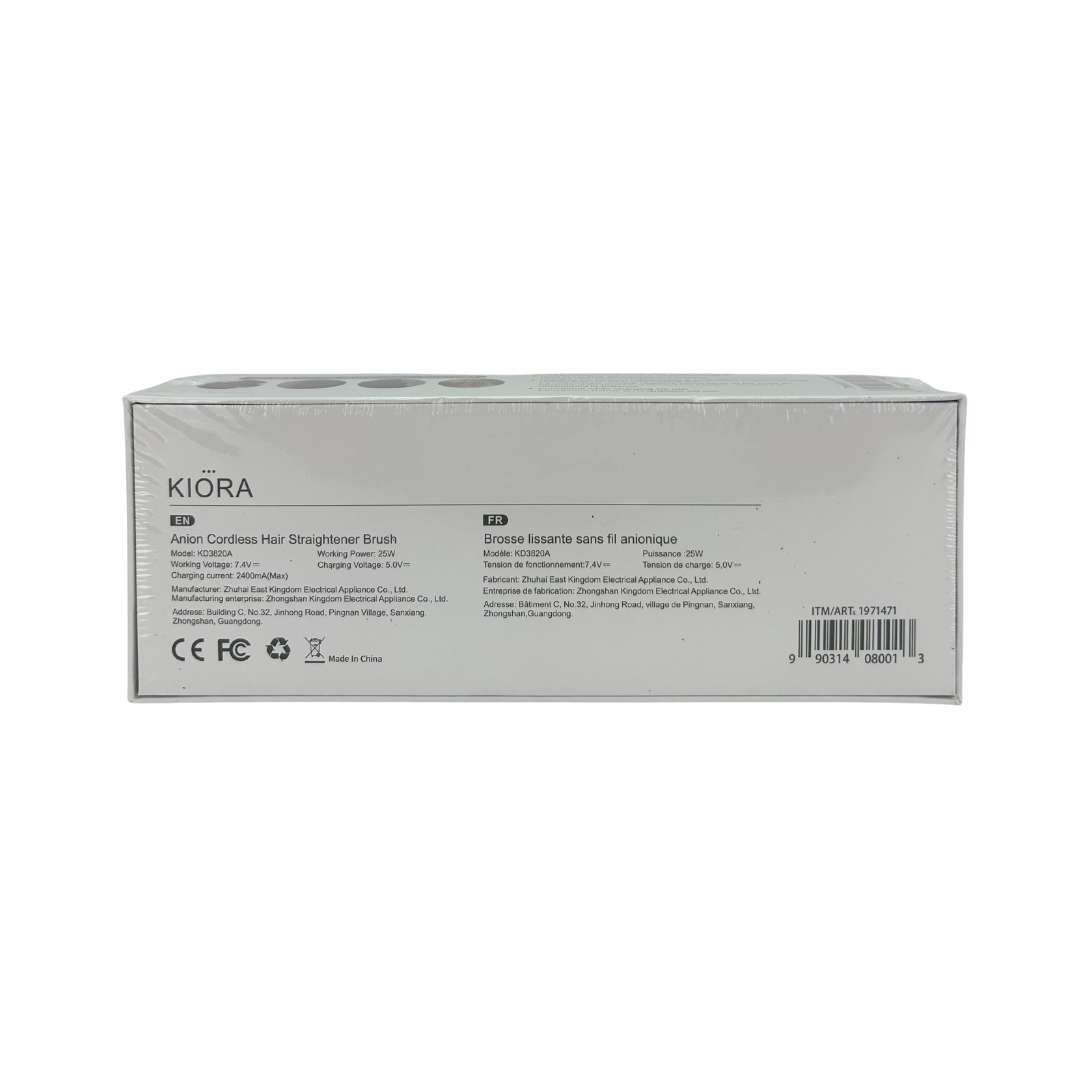 Kiöra Anion Cordless Hair Straightener Brush / Tourmaline Ceramic ...