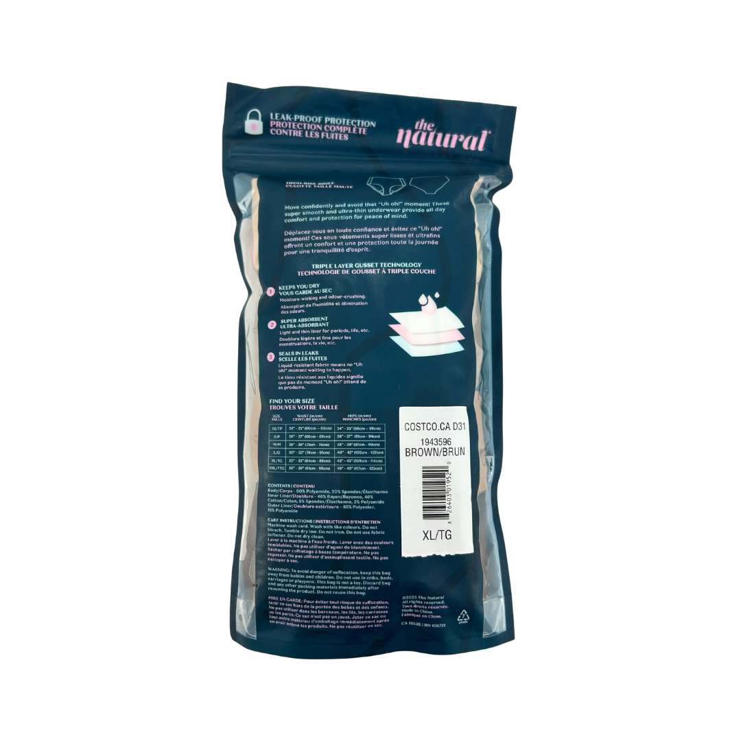 The Natural Women’s Brown High-Rise Brief: 4 Pack / Size XLarge ...